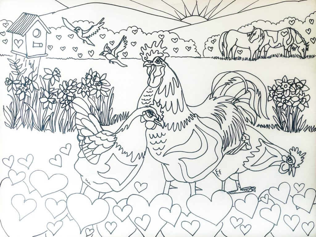 Valentines’ Day Coloring Page – Flockjourney